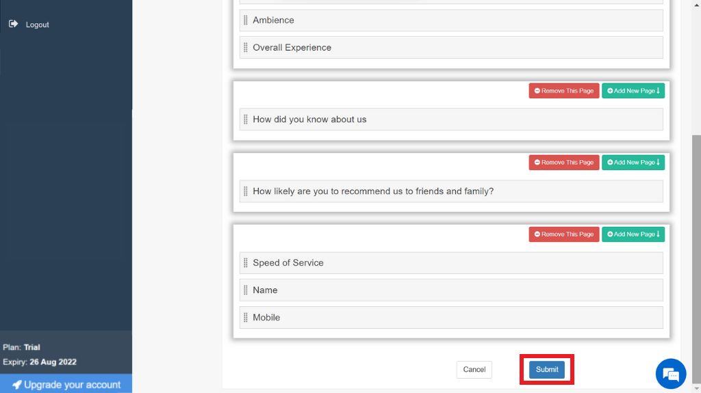 How to rearrange questions of a survey?